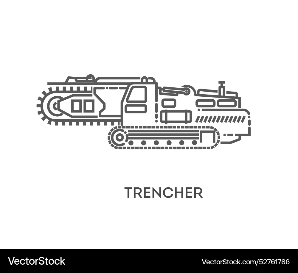 Trencher industrial transport Royalty Free Vector Image