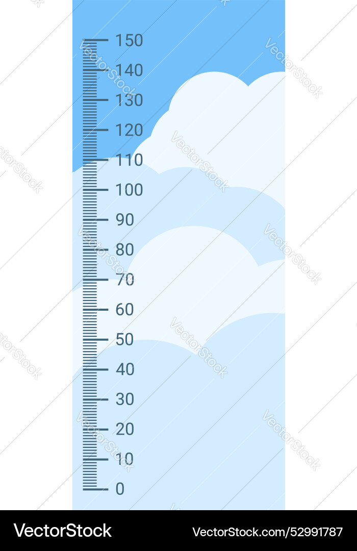 Cartoon height chart measuring tool for kids Vector Image