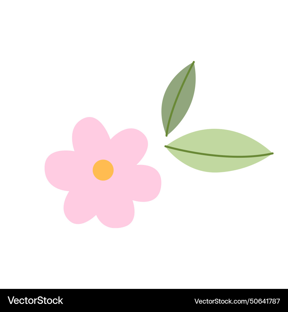 Hand drawn cute spring flower Royalty Free Vector Image