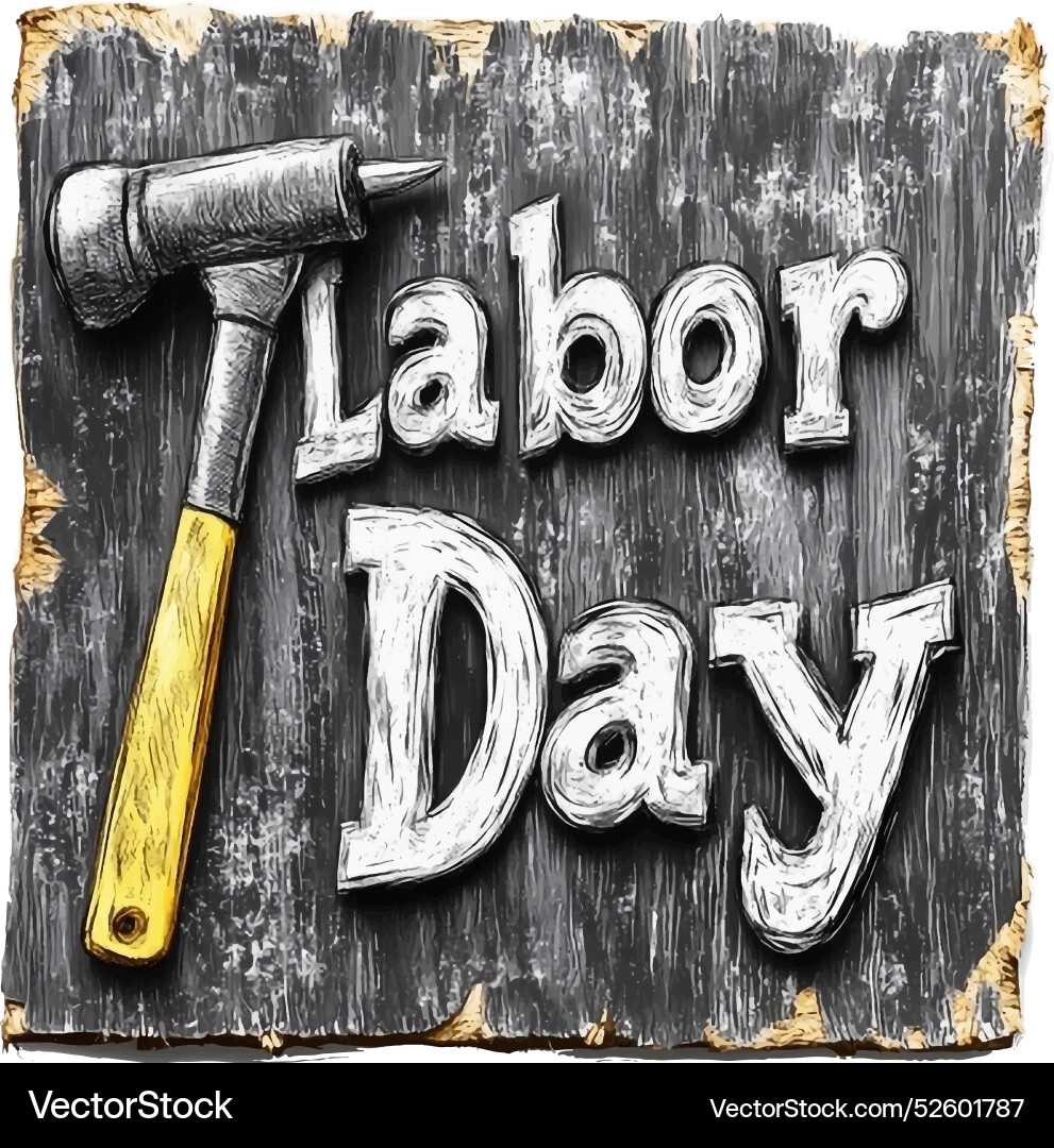 Labor day in bold calligraphy silhouette Vector Image