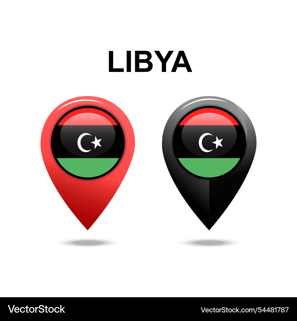 Libya location icon flag Royalty Free Vector Image