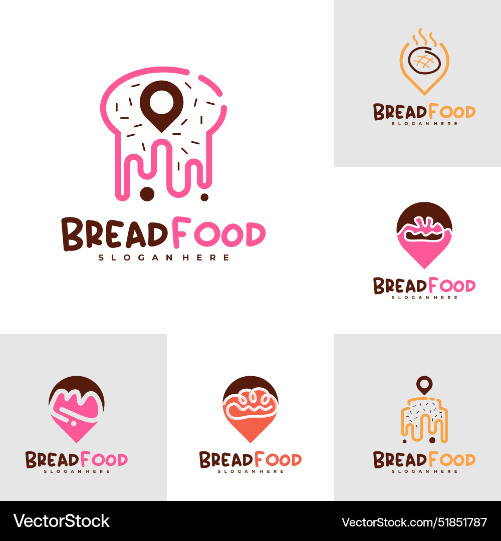 Set of bread point logo template creative Vector Image