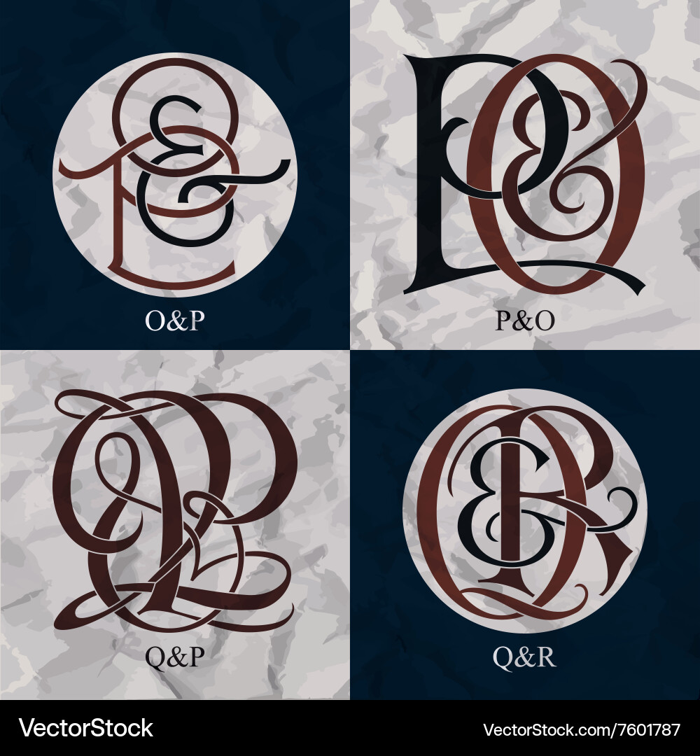 Vintage monograms - 4 sets series Royalty Free Vector Image