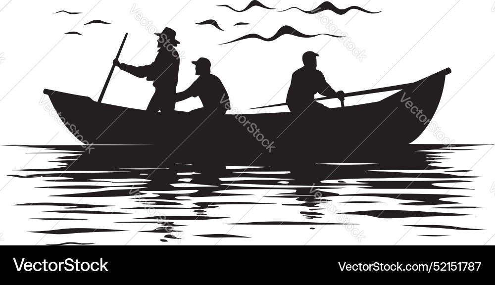 Wave warrior small boat logo design trawlers Vector Image