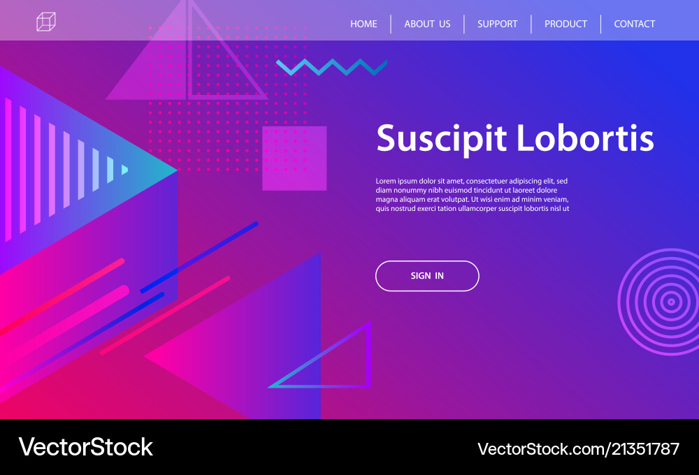 Website template design and landing page Vector Image