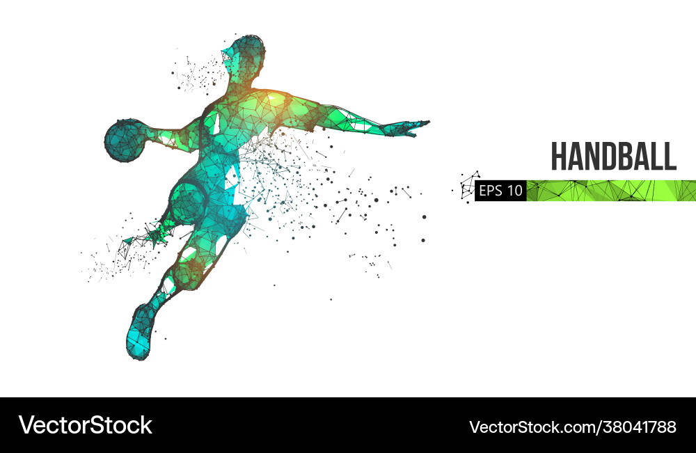 Abstract silhouette a wireframe handball Vector Image