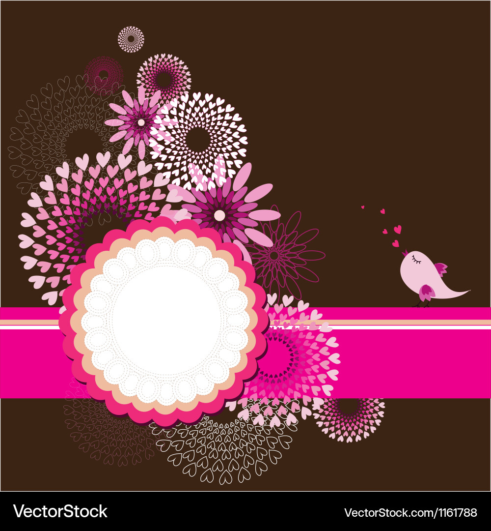 Floral Greeting Card Template Royalty Free Vector Image