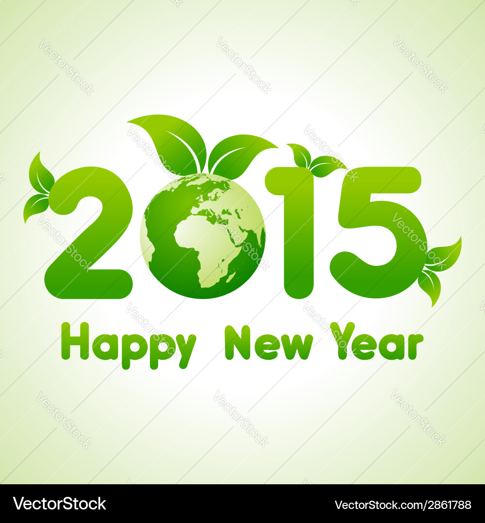 Happy new year 2015 background with save the world