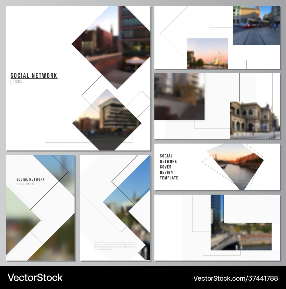 Layouts modern social network mockups Royalty Free Vector