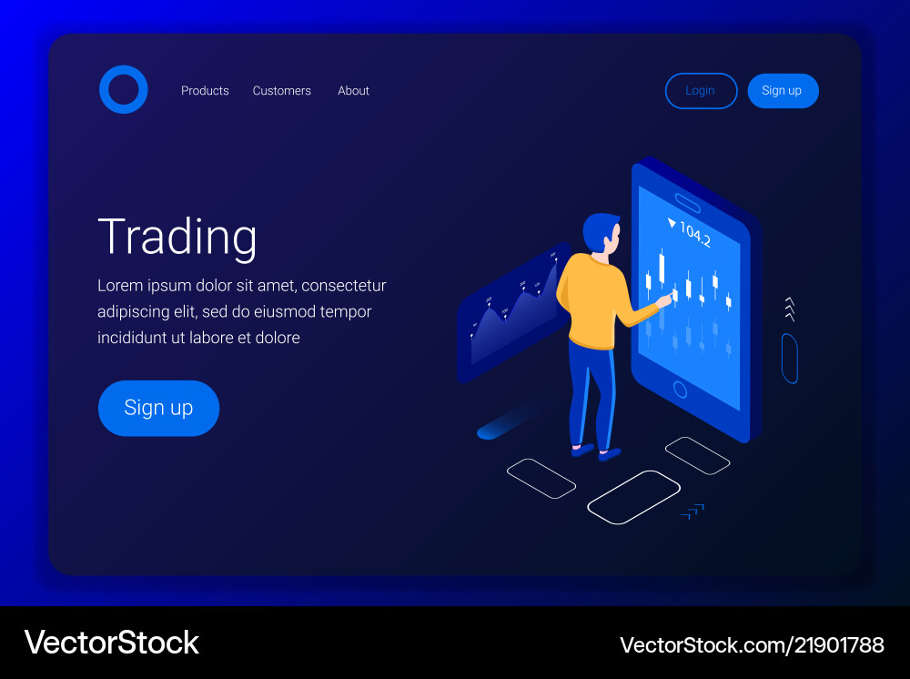 Mobile stock trading concept Royalty Free Vector Image