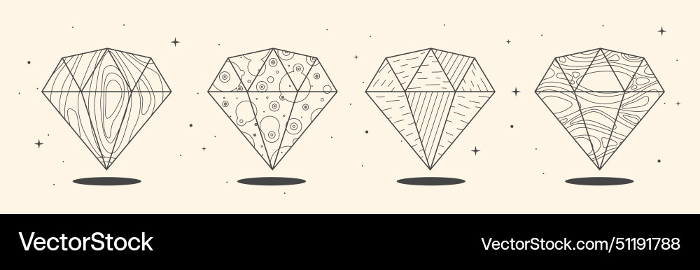 Modern magic witchcraft cards with diamonds Vector Image