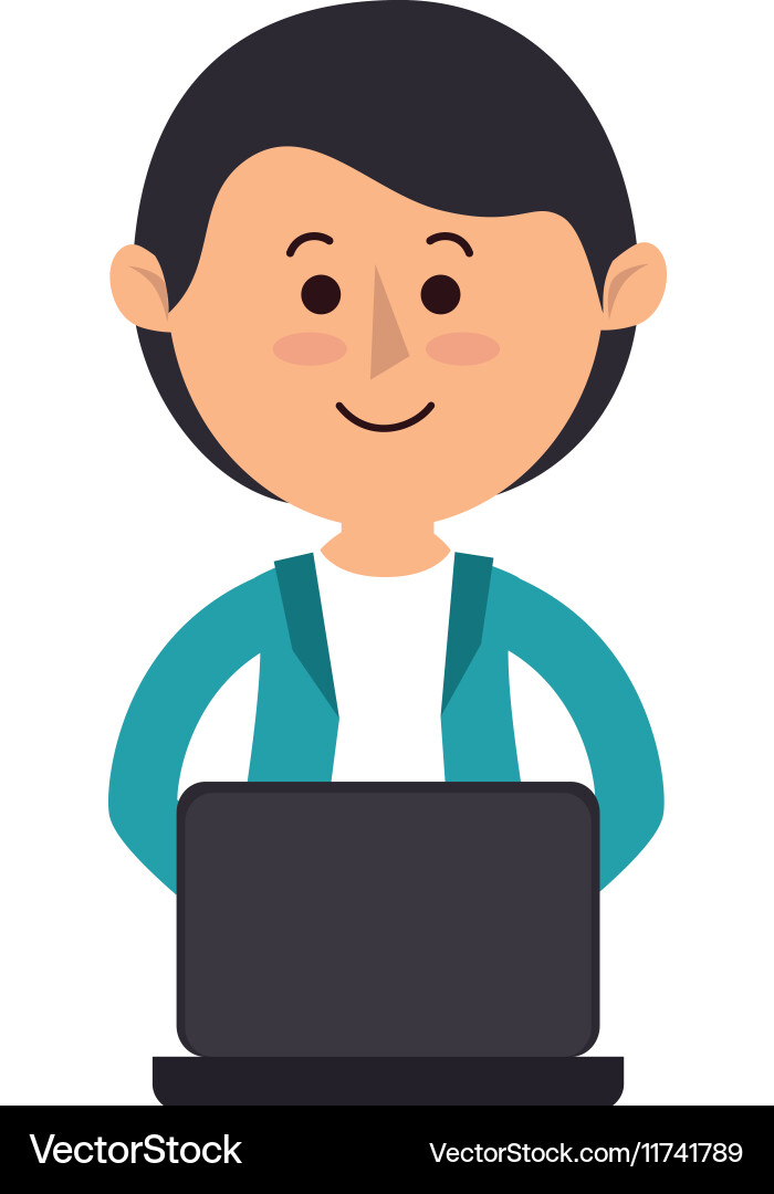 Avatar person working icon Royalty Free Vector Image
