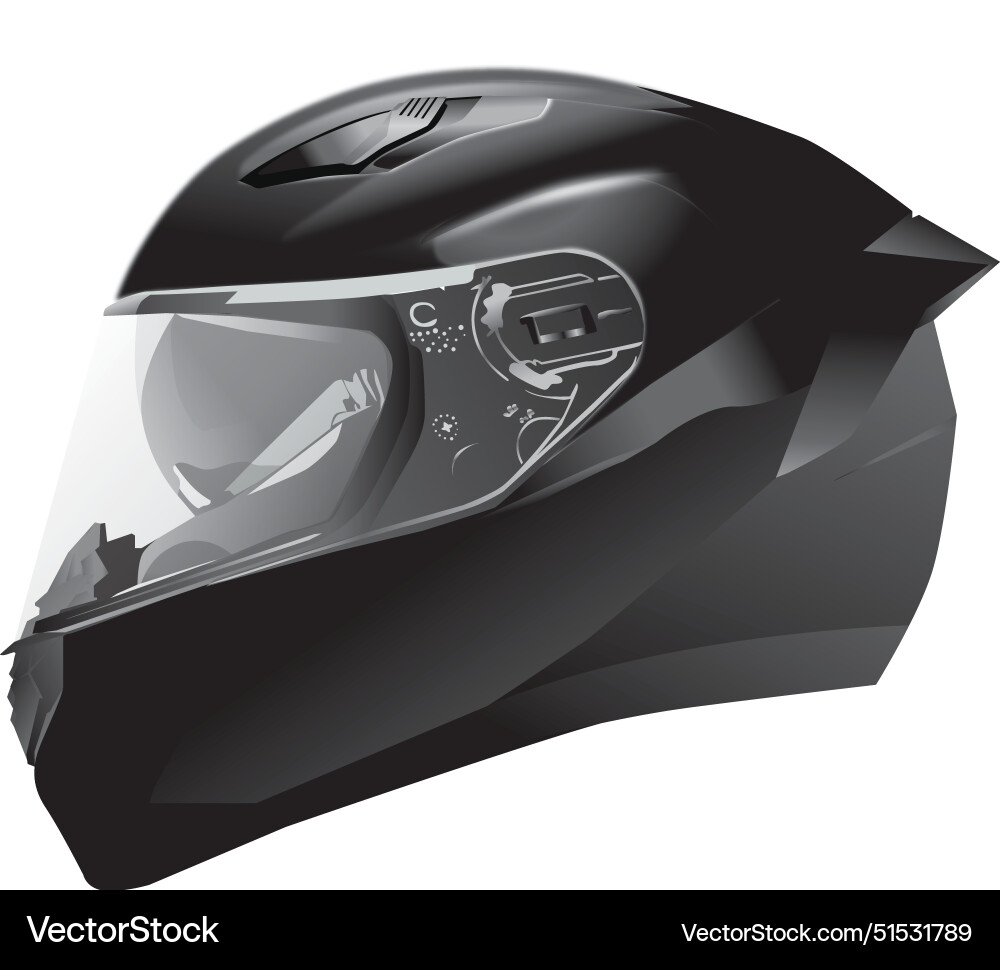Black motorcycle helmet Royalty Free Vector Image