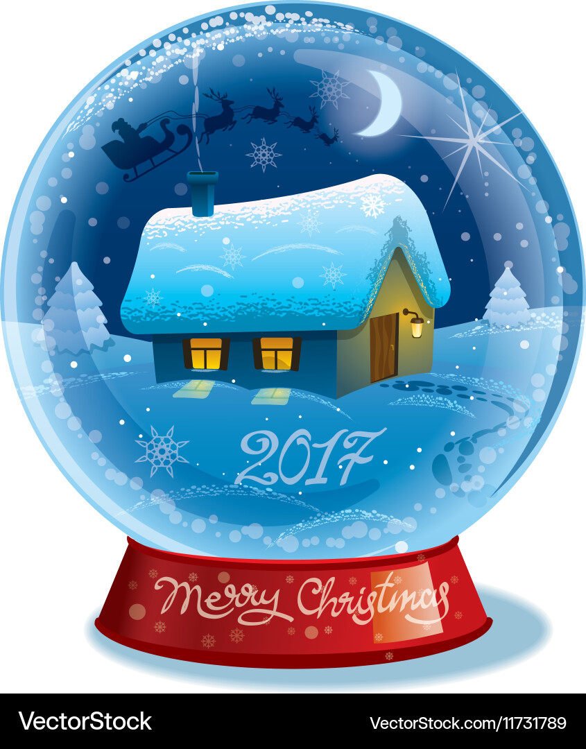 Christmas crystal ball Royalty Free Vector Image