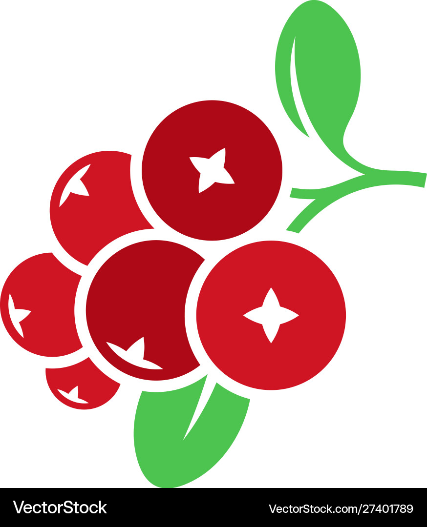 Cranberry logo Royalty Free Vector Image - VectorStock