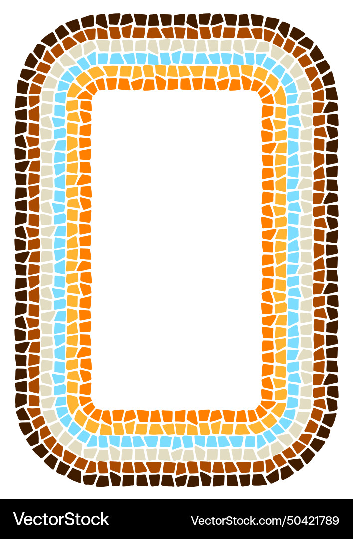 Decorative mosaic frame ceramic antique stone Vector Image