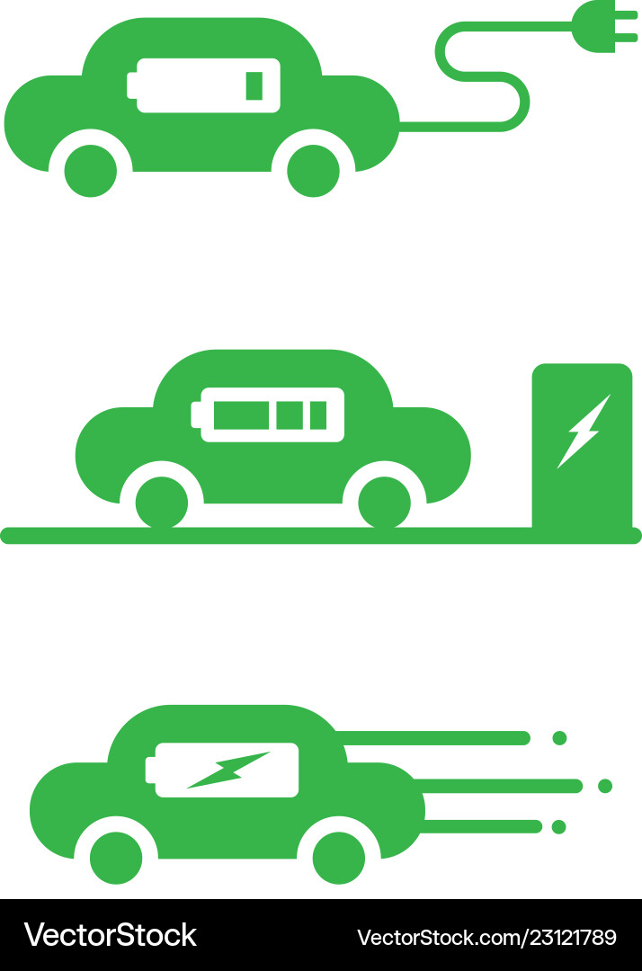 Ev car icon Royalty Free Vector Image - VectorStock