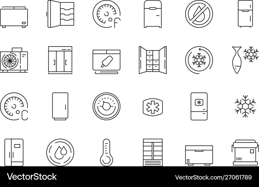 Freez icon refrigerator freezer in interior Vector Image