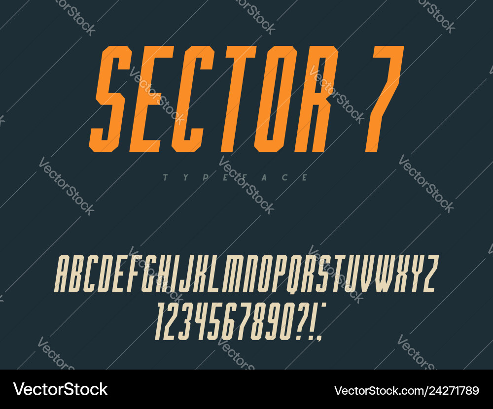 Latin Alphabet Typeface Set Royalty Free Vector Image