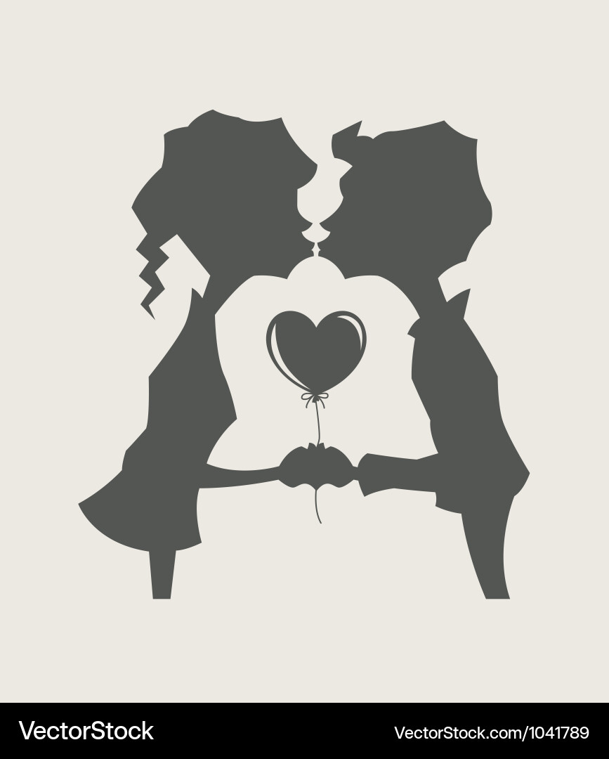 Loving children with heart Royalty Free Vector Image