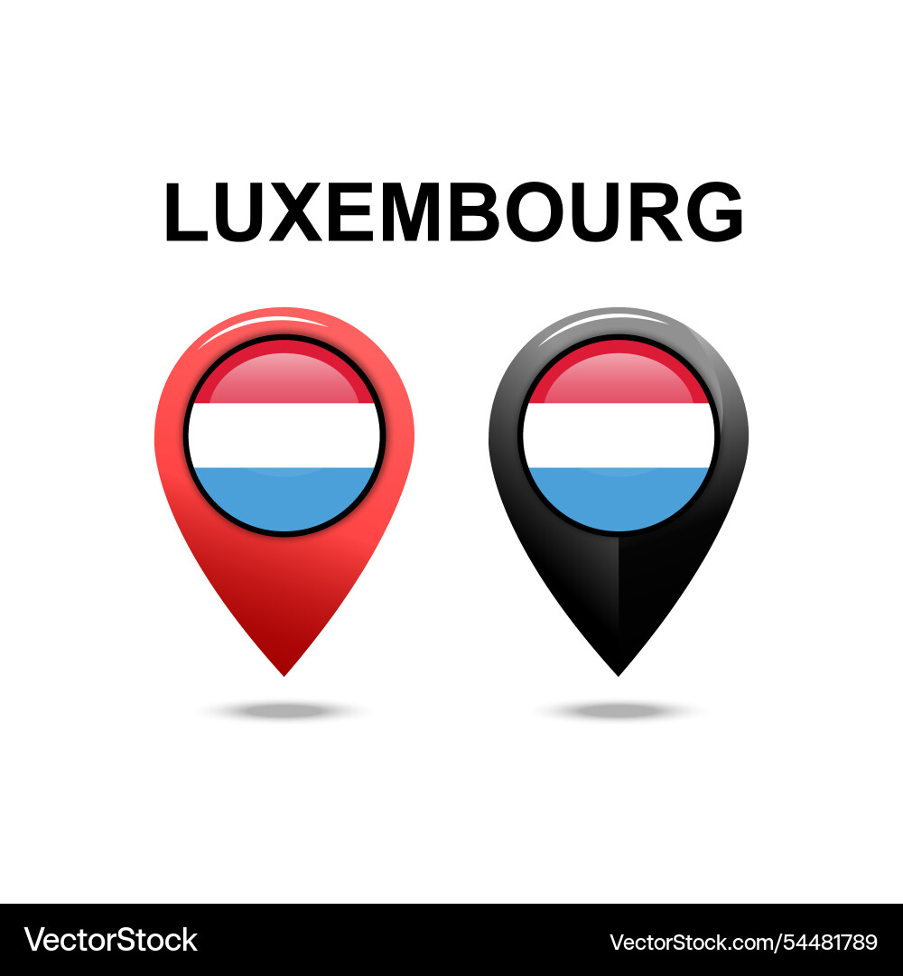Luxembourg location icon flag Royalty Free Vector Image