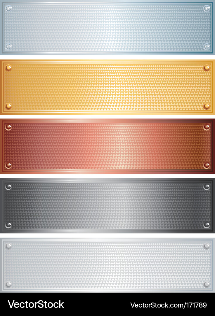 Metallic Banner Set Royalty Free Vector Image - VectorStock