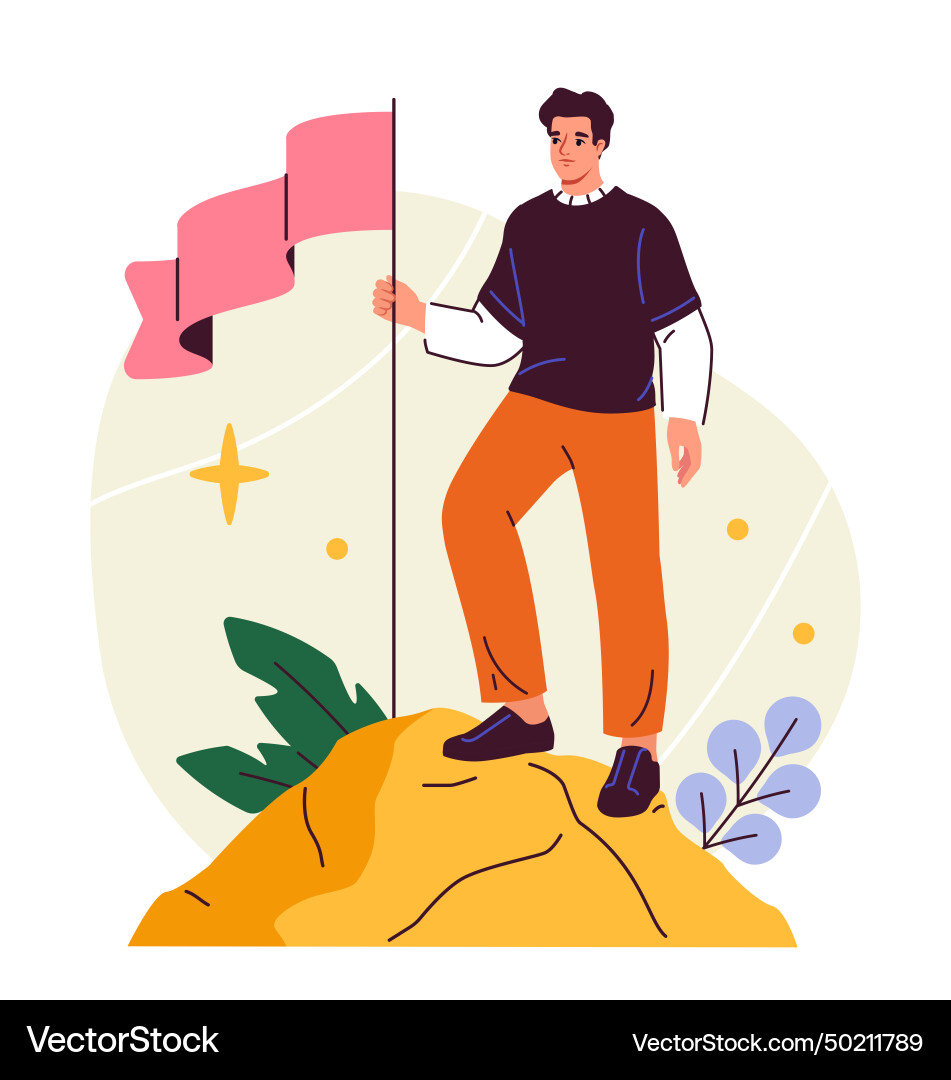 Person achieve goals concept Royalty Free Vector Image