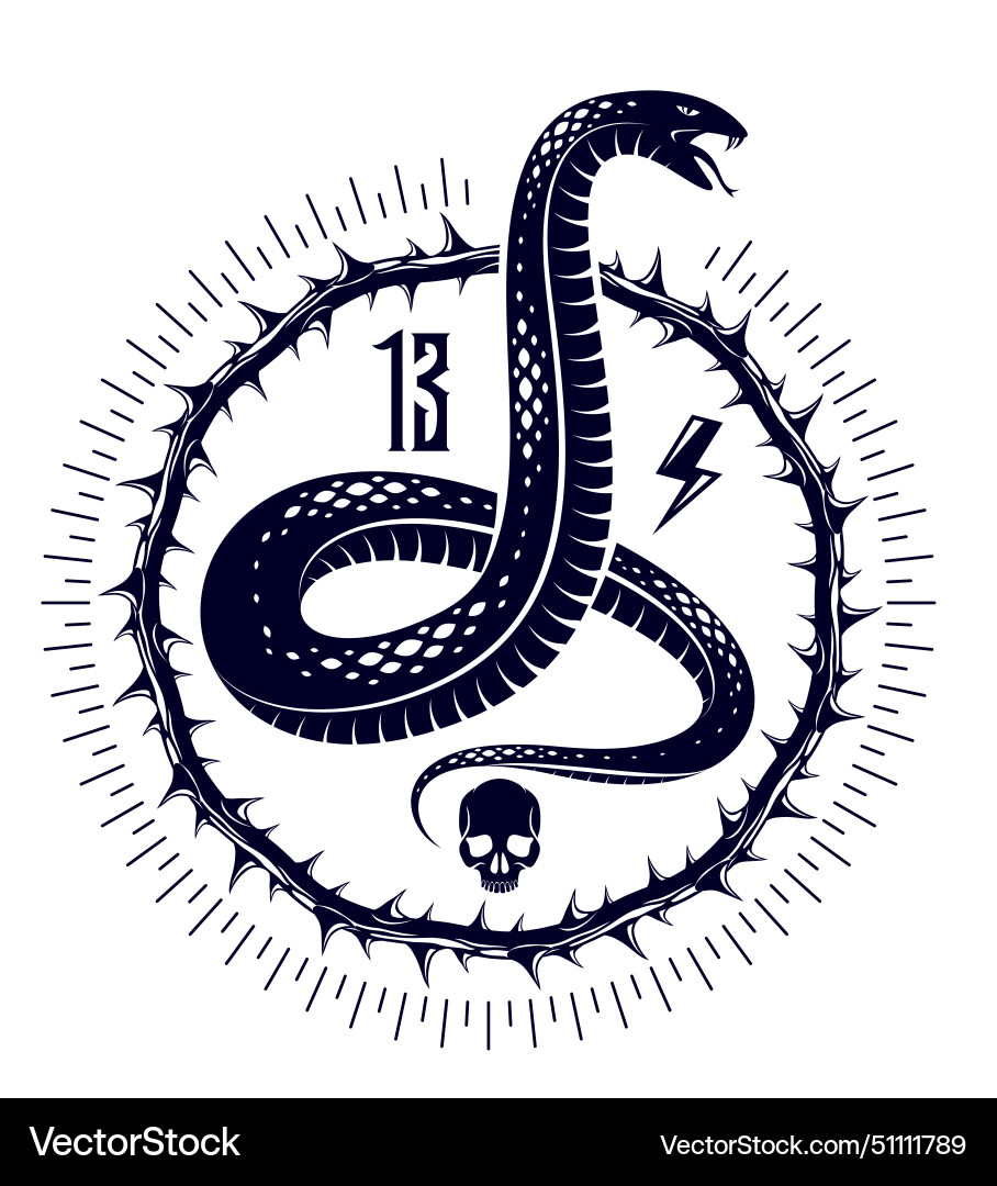 Snake logo emblem or tattoo deadly poison Vector Image