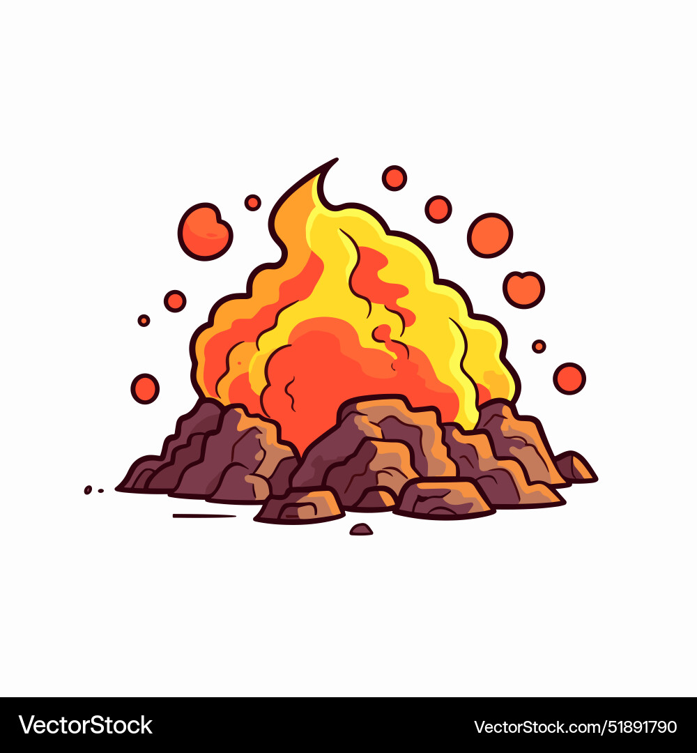 Cartoon lava rocks Royalty Free Vector Image - VectorStock