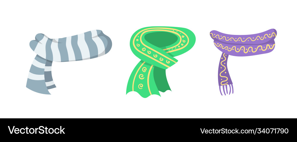 Collection scarf Royalty Free Vector Image - VectorStock