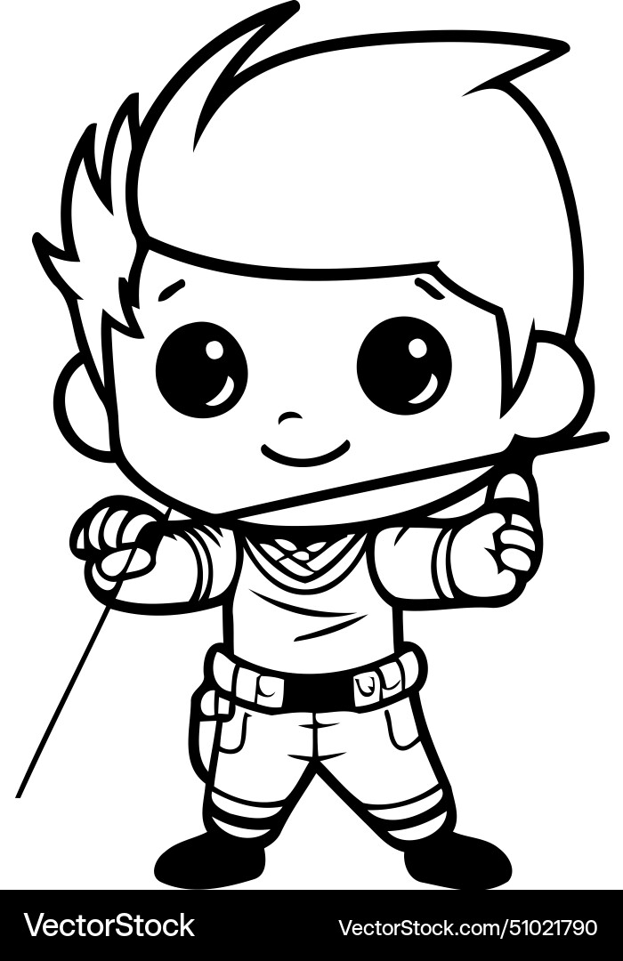 Cute boy with bow and arrow cartoon character Vector Image