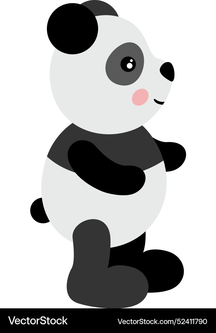Cute panda standing isolated on white Royalty Free Vector