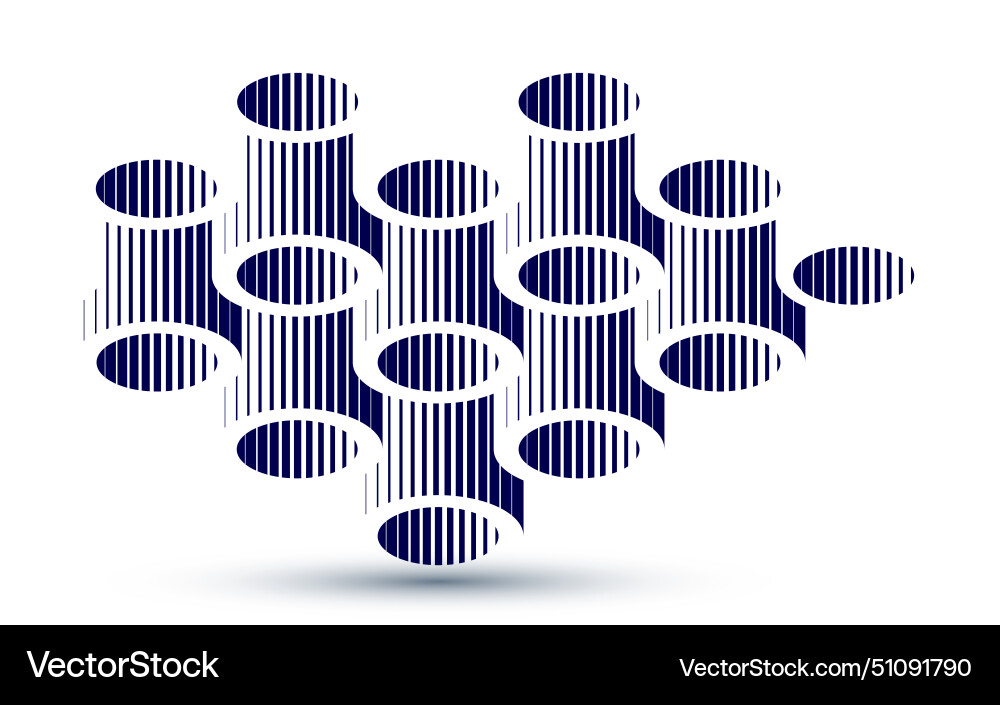 Cylinders pattern abstract 3d isometric Royalty Free Vector