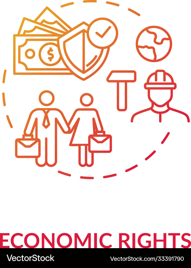 Economic rights concept icon Royalty Free Vector Image