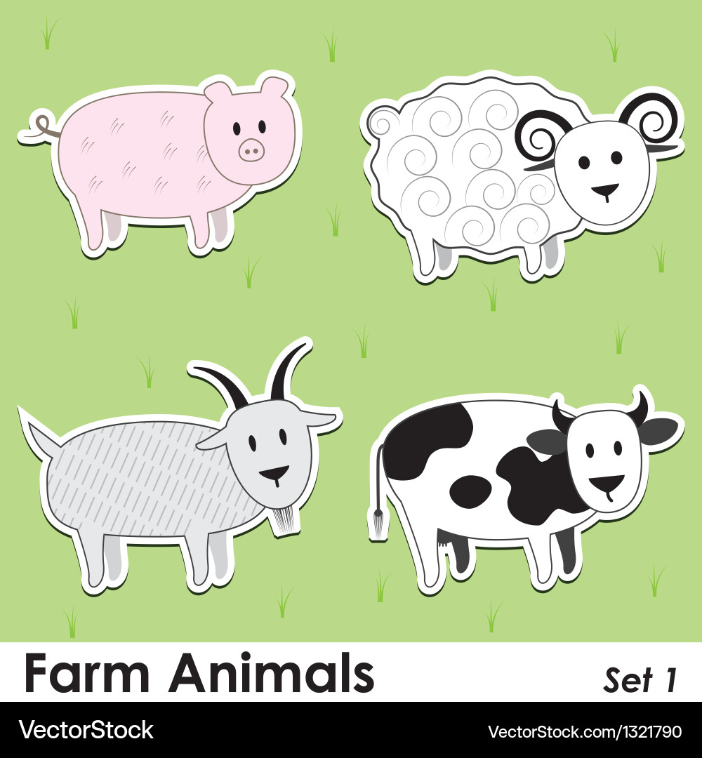 Farm animals Royalty Free Vector Image - VectorStock