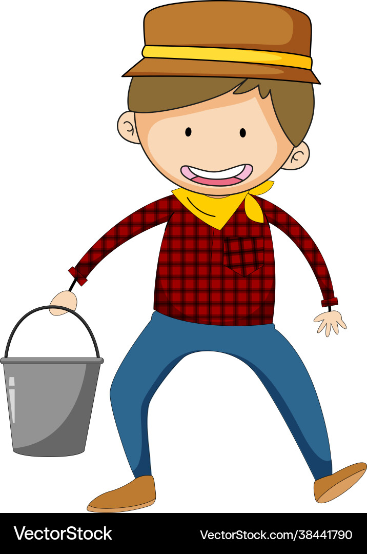 Hand drawn doodle a boy cartoon character Vector Image