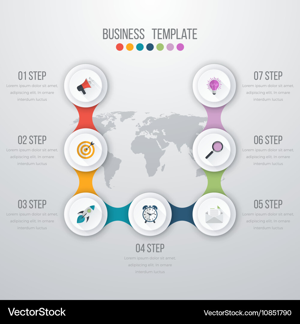 Infographics seven options Royalty Free Vector Image