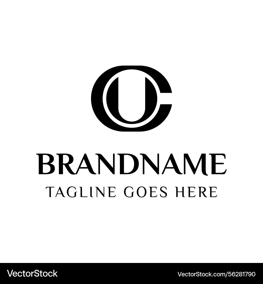 Letters cu monogram logo for any business Vector Image