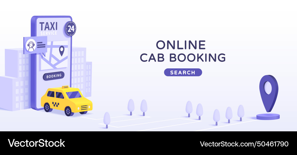 Online car booking ad design Royalty Free Vector Image