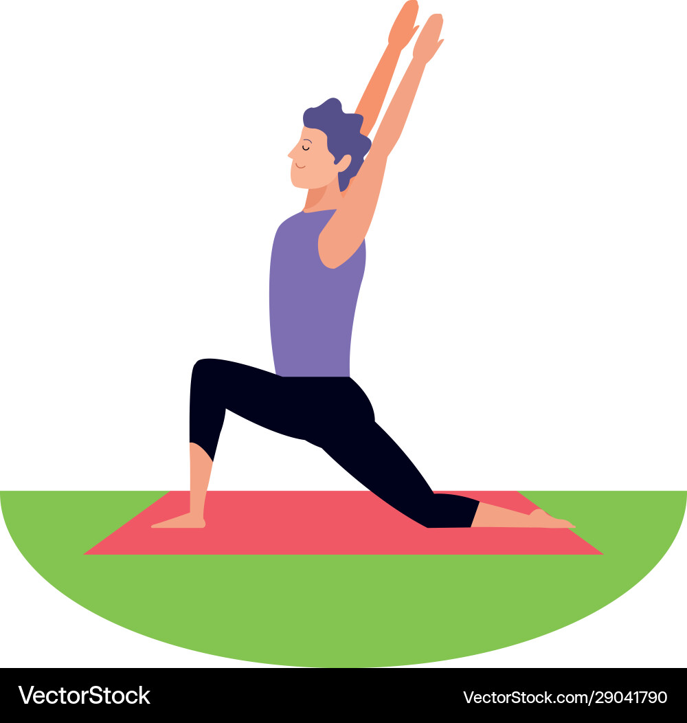Relaxed man doing yoga icon Royalty Free Vector Image