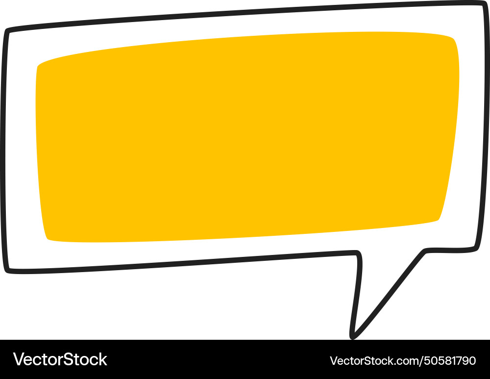 Speech bubble rectangle doodle Royalty Free Vector Image