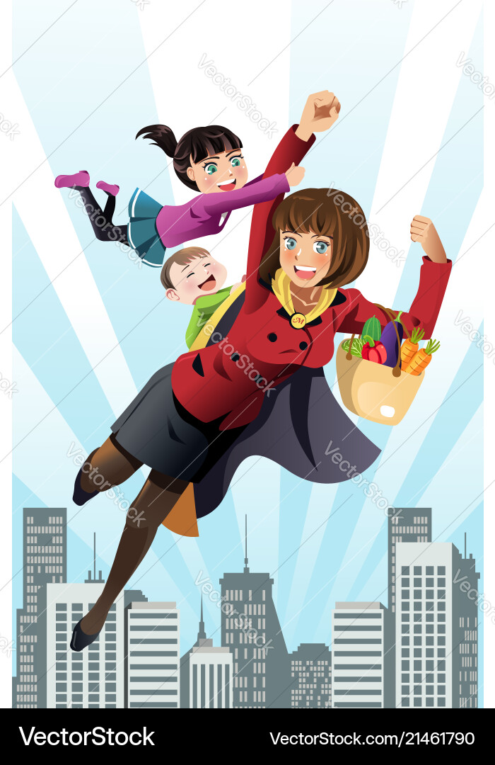 Super mom Royalty Free Vector Image - VectorStock
