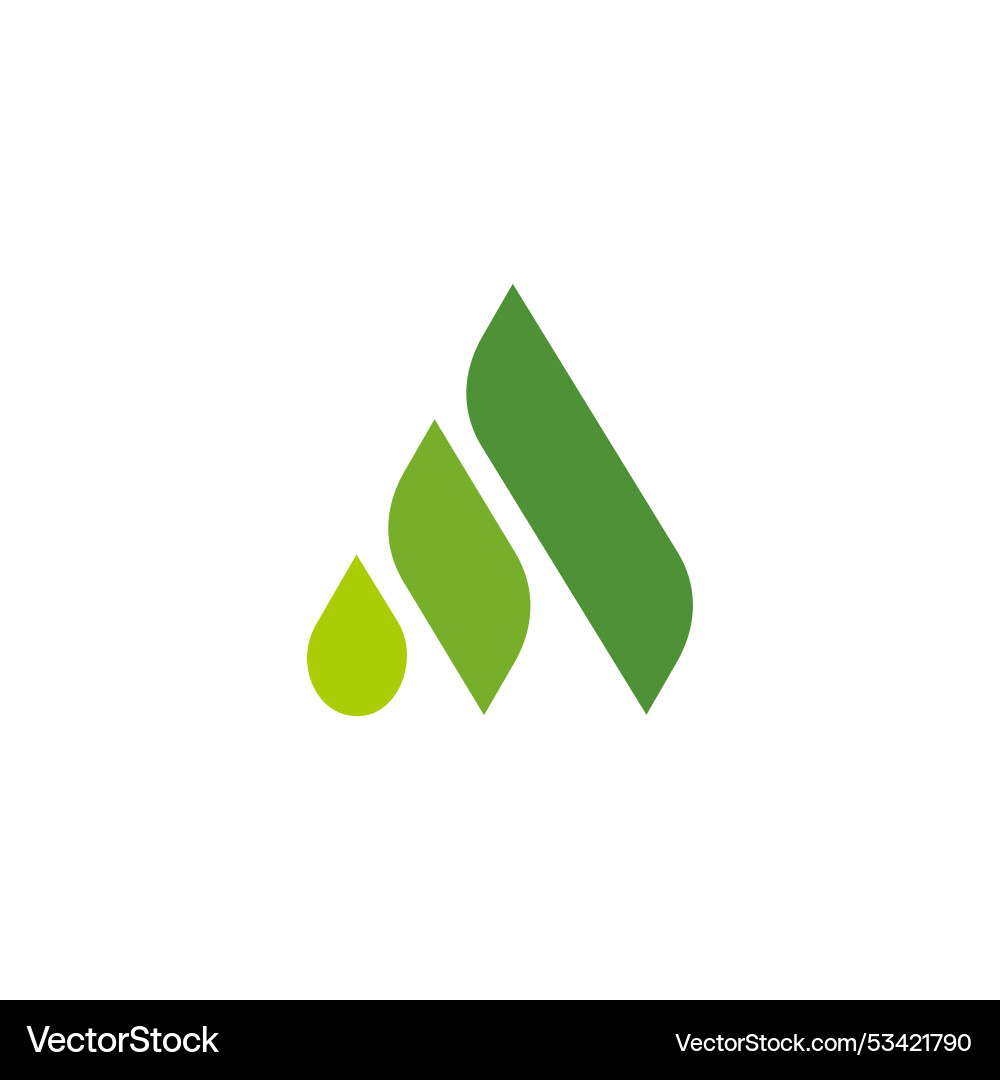 Triangle leaf herbal liquid drop water logo Vector Image