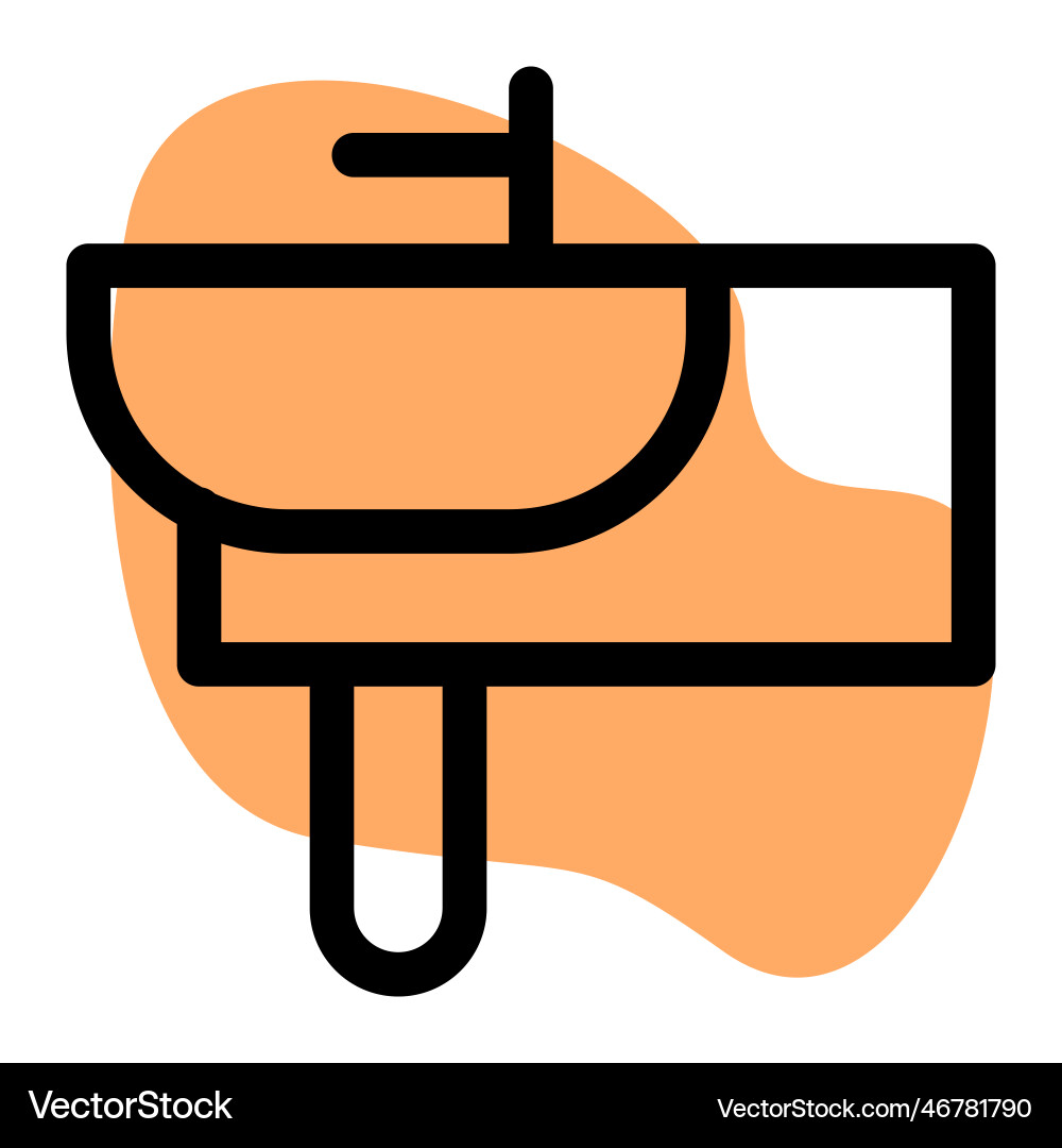 Wall hung basin with underneath bottle trap Vector Image