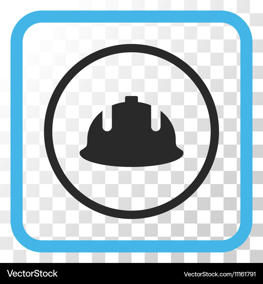 Bauhelm Ikone in einem Rahmen Lizenzfreies Vektorbild