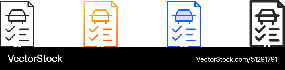 Car check iconthin linear gradient blue stroke Vector Image