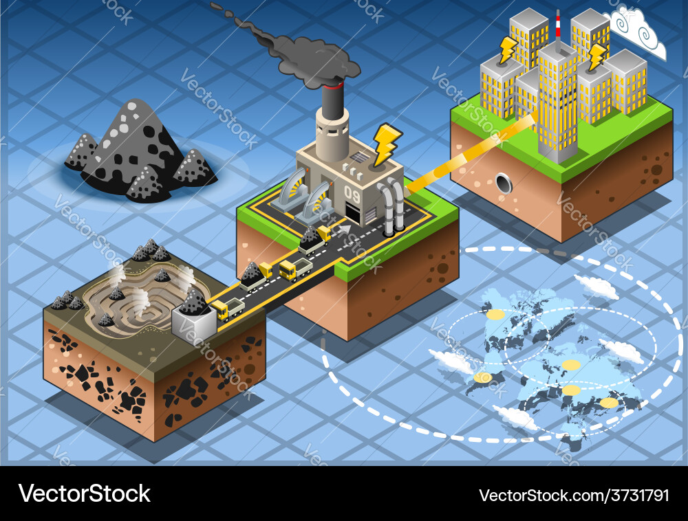 Carbon Energy Harvesting Diagram Royalty Free Vector Image