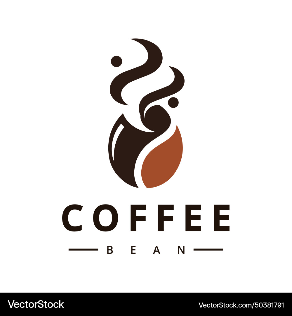 Coffee logo bean shop design Royalty Free Vector Image