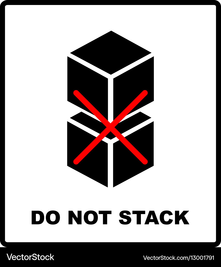 Do not stack packaging symbol on a corrugated Vector Image