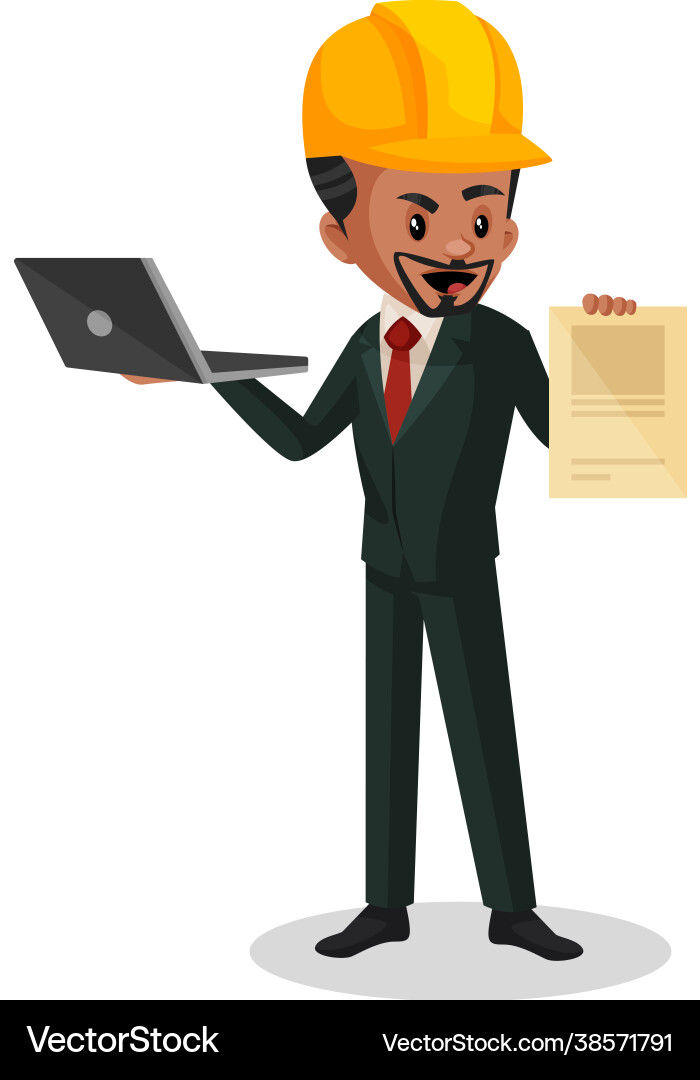 Engineer cartoon character Royalty Free Vector Image